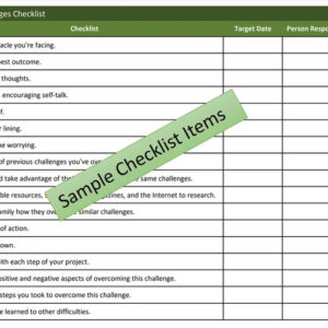 Overcoming Personal Challenges Checklist
