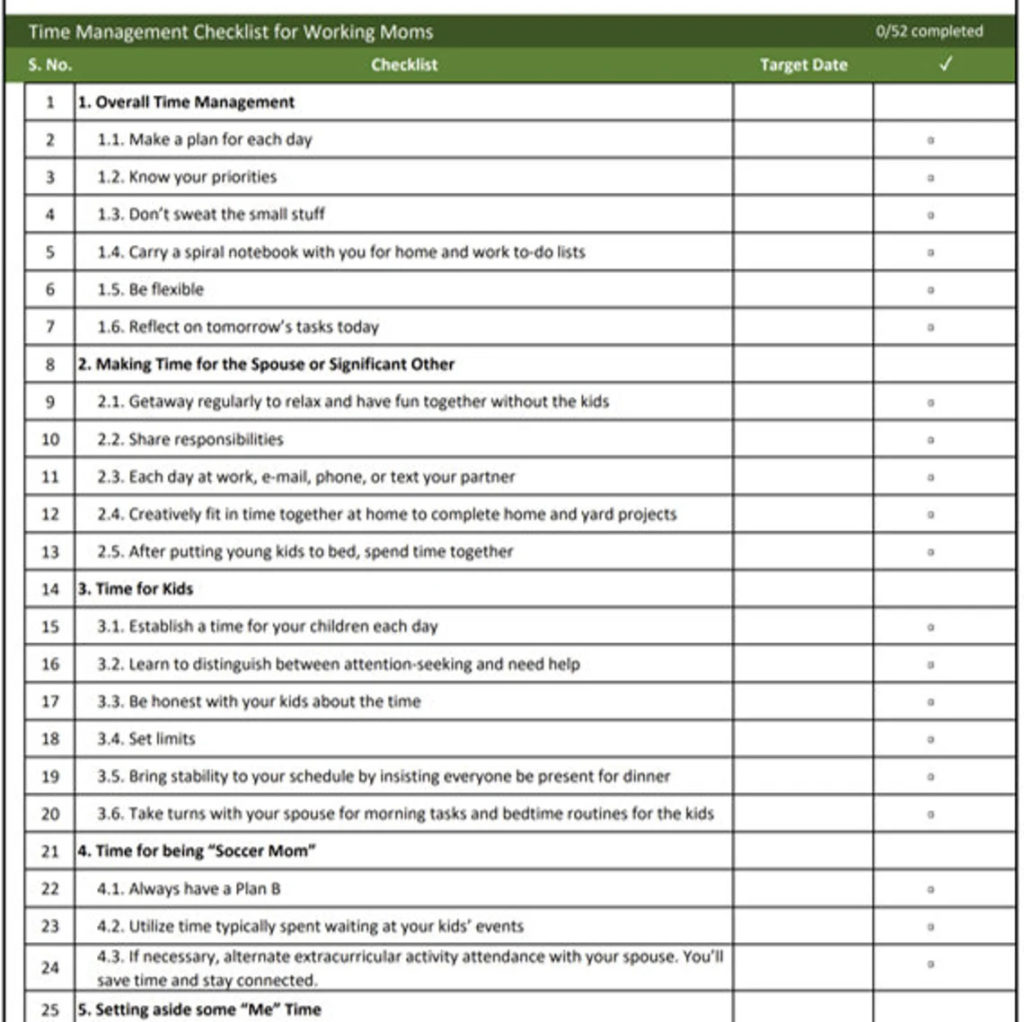 Time Management Checklist for Working Moms: Get the most of your time