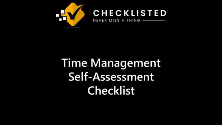 Time Management Self-Assessment Checklist