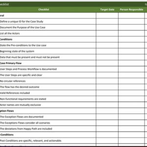Use Case Checklist for Software Projects